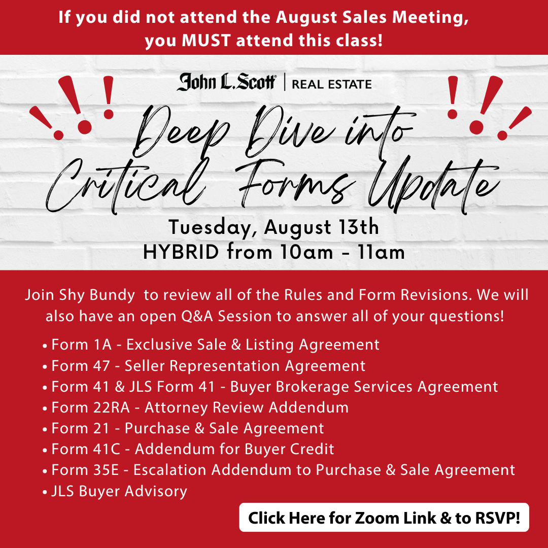 Deep Dive into Critical Forms Update - John L. Scott Kent-Renton ...